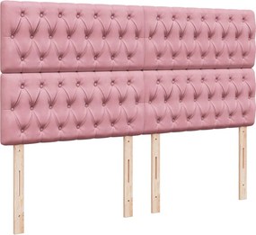 Box spring postel s matrací růžová 200x200 cm samet 3293313