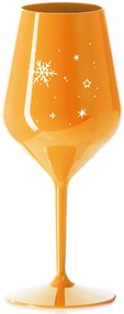 ZIMĚNKA - oranžová nerozbitná sklenička na víno 470 ml