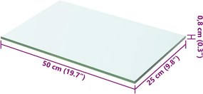Policové desky 2 ks sklo čiré 50 x 25 cm 3051560