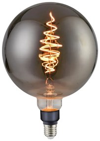 Nordlux Kouřově šedá dekorativní stmívatelná LED žárovka Spiral Deco Globe E27 8,5W
