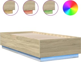 Rám postele s LED osvětlením dub sonoma 90 x 200 cm kompozit 3209634