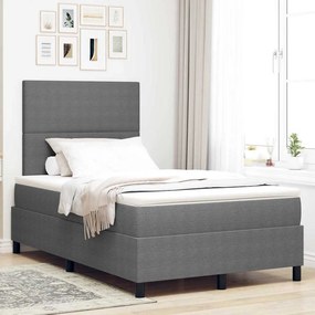 Postel s boxspringem s čelo Světle šedá a bílá 120 x 190 cm 3337547