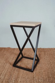 Wudboys [Z] odkládací stolek Barva kovu: Černá, Dřevo..: Dub, moderní skandinávský styl