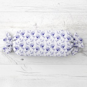 Biante Polštář válec bonbon Sandra SA-254 Modré polní kvítí 15x40 cm
