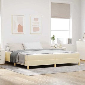 Postel s boxspringem s matrací Krémová 200 x 200 cm textil 3398596