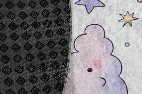 Dětský koberec protiskluzový BAMBINO 61400 krémový / růžový kruh
