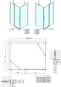 Polysan ZOOM LINE BLACK 110 x 80 cm ZL1311BZL3280B sprchový kout