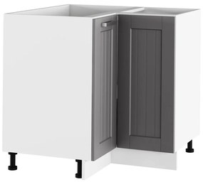 Rohová dolní kuchyňská skříňka Janne Typ 62 (tmavě šedá + bílá). 1021234