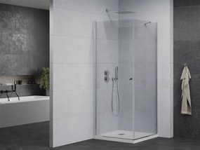 Mexen Pretoria sprchový kout 80 x 80 cm, průhledný, chrom + plochá sprchová vanička-852-080-080-01-00-4010