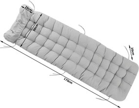 Verk Group Zahradní plochý polštář 170x50 cm silný prošívaný sedací nábytek