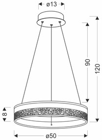 LED Lustr na lanku FROZI LED/32W/230V pr. 50 cm bílá
