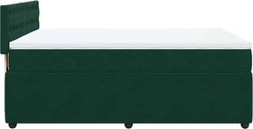 Box spring postel s matrací tmavě zelená 160x200 cm samet 3290097