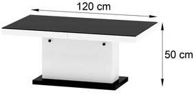 Konferenční stolek MATERA LUX (bílá mat/bílá lesk/bílá mat)