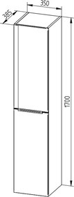 Mereo Mereo, Mailo, koupelnová skříňka vysoká 170 cm, chrom madlo, CN524LP