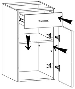 Sycylia | dolní skříňka D40S1 | PRAVÁ | andersen