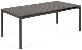 Matně černý kovový zahradní rozkládací stůl Kave Home Zaltana 140/200 x 90 cm