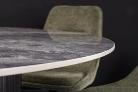 Kulatý jídelní stůl Parthenia 120 cm vzor šedý mramor