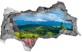 Wallmuralia Samolepící díra nálepka Levandule v horách 95x73 cm