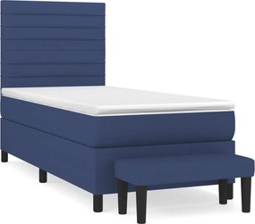 Box spring postel s matrací modrá 90x190 cm textil 3136643