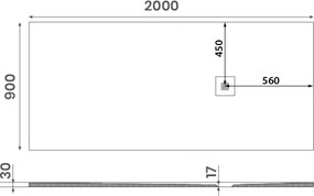 Gelco MITIA 200 x 90 x 3 cm PMC20090 sprchová vanička černá profilovaná