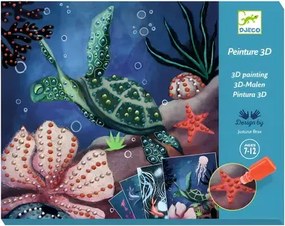 DJECO Kreativní sada Hlubiny / 3D podmořské obrázky / 8 perleťových ba