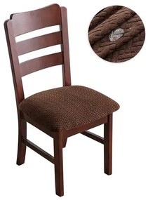 Žakárové vzorované potahy na sedátko jídelní židle (vzor cik-cak) Barva: T2-coffee (kávová)