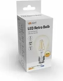 Solight WZ501A LED žárovka E27 8W / retro / klasický tvar / 3000K / 36