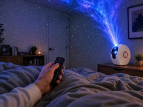 Verk Group Led projektor hvězd galaktický s bluetoothem, reproduktorem, dálkovým ovládačem a noční svítilnou