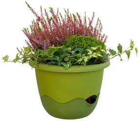 Plastia Samozavlažovací květináč Mareta zelená , pr. 30 cm, pr. 30 cm