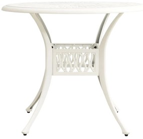 vidaXL Zahradní stůl bílý 90 x 90 x 74 cm litý hliník