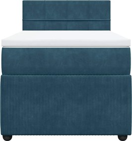 Box spring postel s matrací modrá 90 x 190 cm samet 3287630