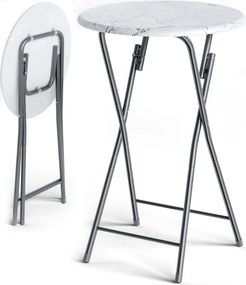 Cateringový skládací barový stůl MARLE 60 cm mramorově bílý