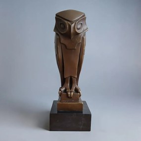 Sova – bronzová socha sovy – Art Deco, Johan Coenraad Altorf