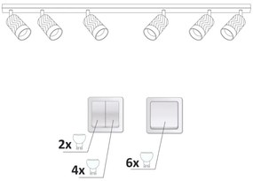 Bodové svítidlo ARRAS 6xGU10/10W/230V černá