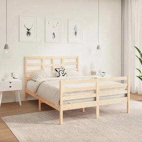 vidaXL Rám postele masivní dřevo 135 x 190 cm Double [3105837] Barva: Přírodní