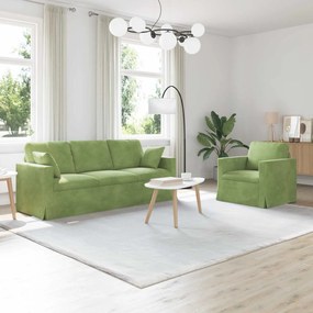 Set pohovek 2 ks Světlá zelená samet 3407598