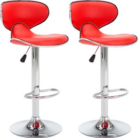 323645  Bar Stools 2 pcs Red Faux Leather 323645