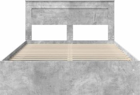 Rám postele s čelo Beton 160 x 200 cm Masivní borové dřevo 3409738