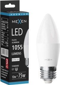 Mexen Nova, LED žárovka E27, C37, 10W, Neutrální - 4000K, 1055 lm - L102-E27-1040-01