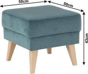Taburet, mentolová / buk, RODEZA