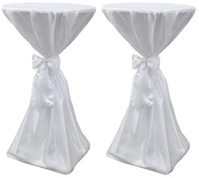 Potahy na stůl bílé, 70 cm, s mašlí, 2 ks 241188