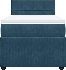 Box spring postel s matrací modrá 80 x 200 cm samet 3287594