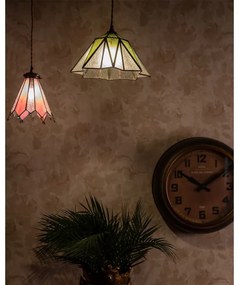 Závěsná lampa Tiffany Flowerbell pink – 18x15x115 cm