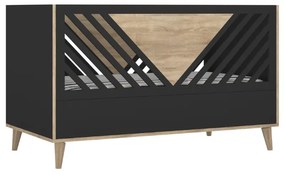BAMI Designová rostoucí dětská postýlka ze dřeva TUTU 70x140 cm Zvolte barvu: Černá, dub sonoma