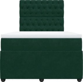 Box spring postel s matrací tmavě zelená 120x190 cm samet 3292295