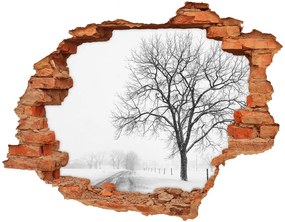 Wallmuralia Nálepka fototapeta 3D výhled Strom zima 90x70 cm