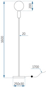 Toolight Stojací lampa APP928-1F