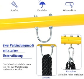 Costway Robustní kovová houpačka Rám zahradní houpačka A-frame modrá +