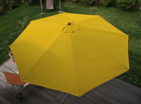 Slunečník Florida Ø 3,5m - polyester/dřevo 7kg - žlutý