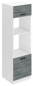 Vysoká kuchyňská skříňka Belini Premium Full Version pro vestavnou troubu 60 cm šedý antracit Glamour Wood
